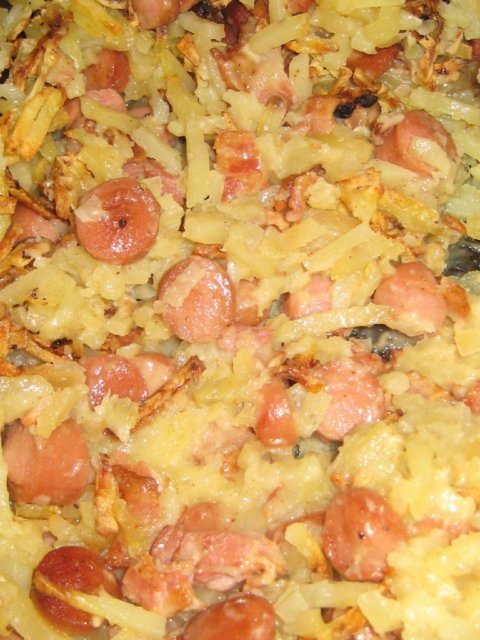 pekoni-nakki vuoka - Resepti