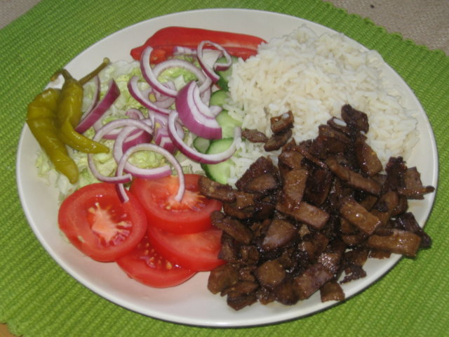 Kebab riisillä - Resepti