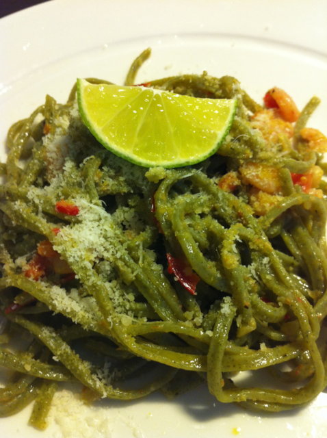 katkarapupasta - Resepti