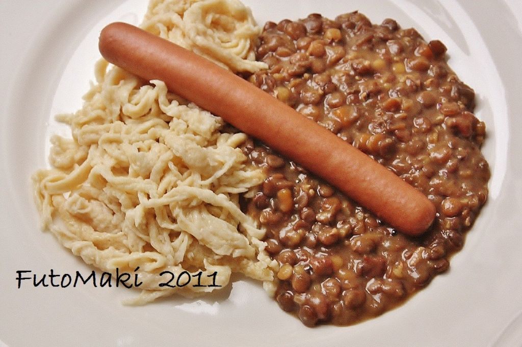 Linsen und Spätzle / Linssit ja pasta - Resepti