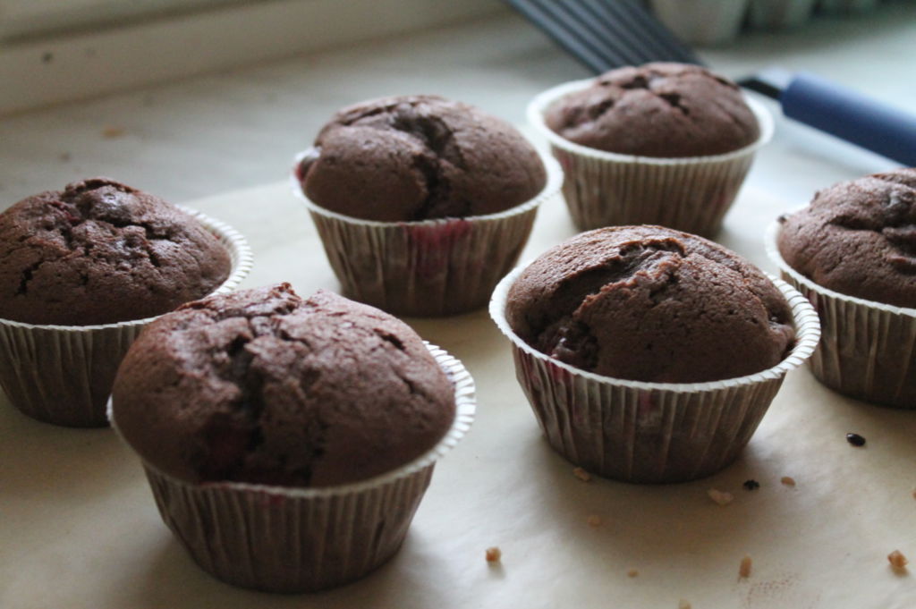 Vadelma-suklaa muffinit - Resepti